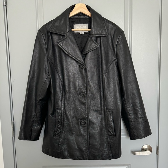 Wilsons Leather | Jackets & Coats | Vintage 8s90s Black Wilsons Leather ...